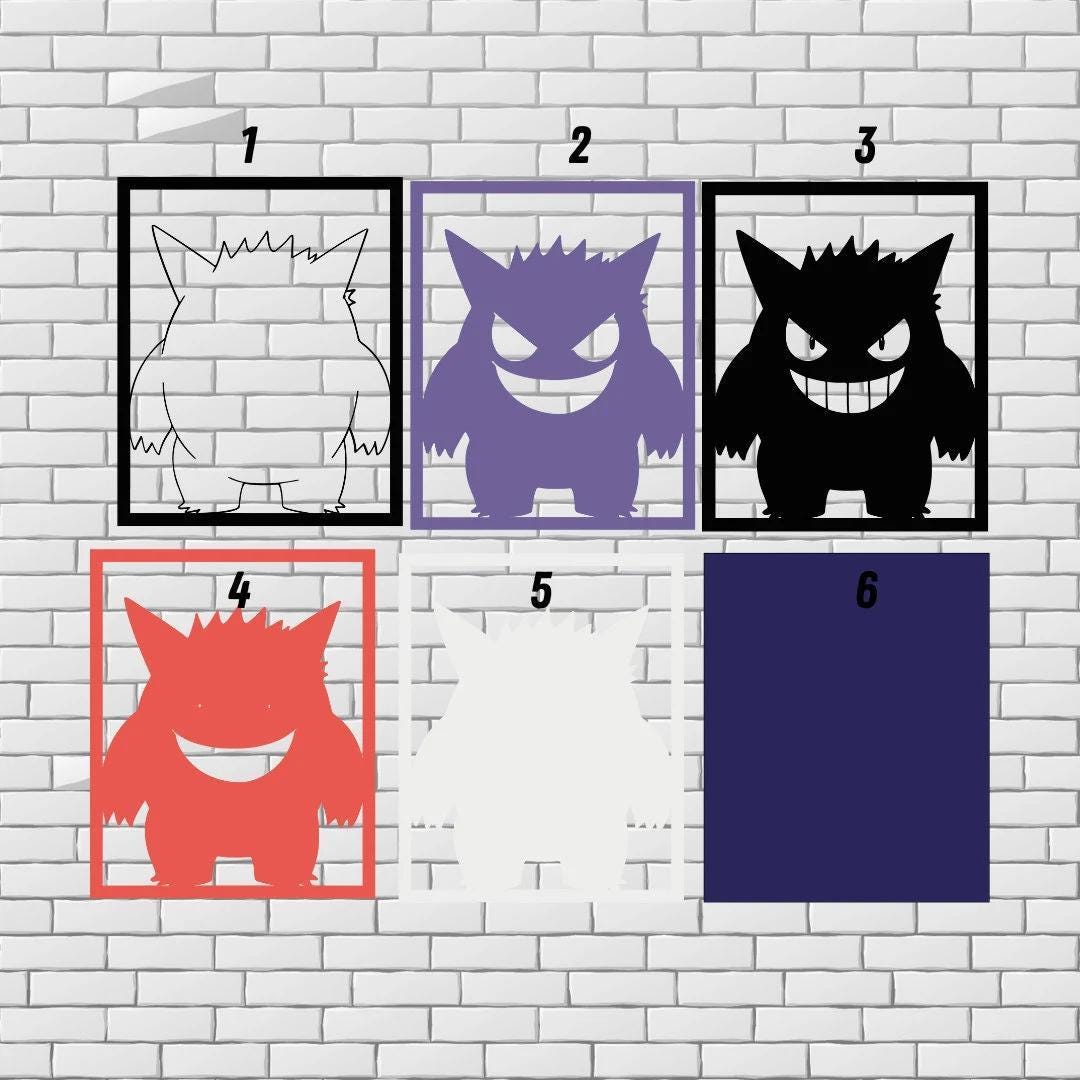 Gengar SVG Vector Layered Design Laser Cut File 6 Layers for Cutting on ...