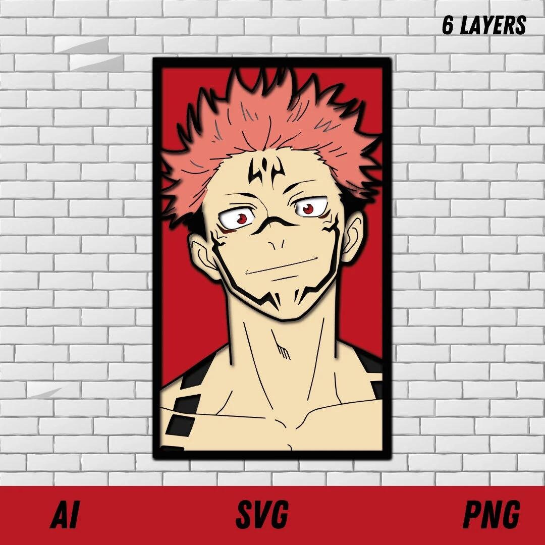 Sukuna SVG, Layered Design Anime, Laser Cutting Anime, Villain SVG ...