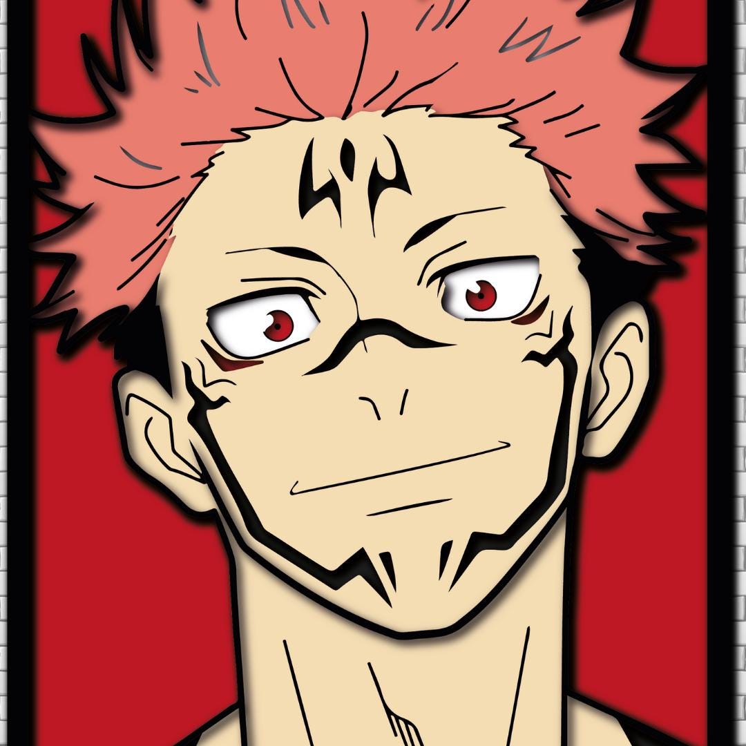 Sukuna SVG, Layered Design Anime, Laser Cutting Anime, Villain SVG ...