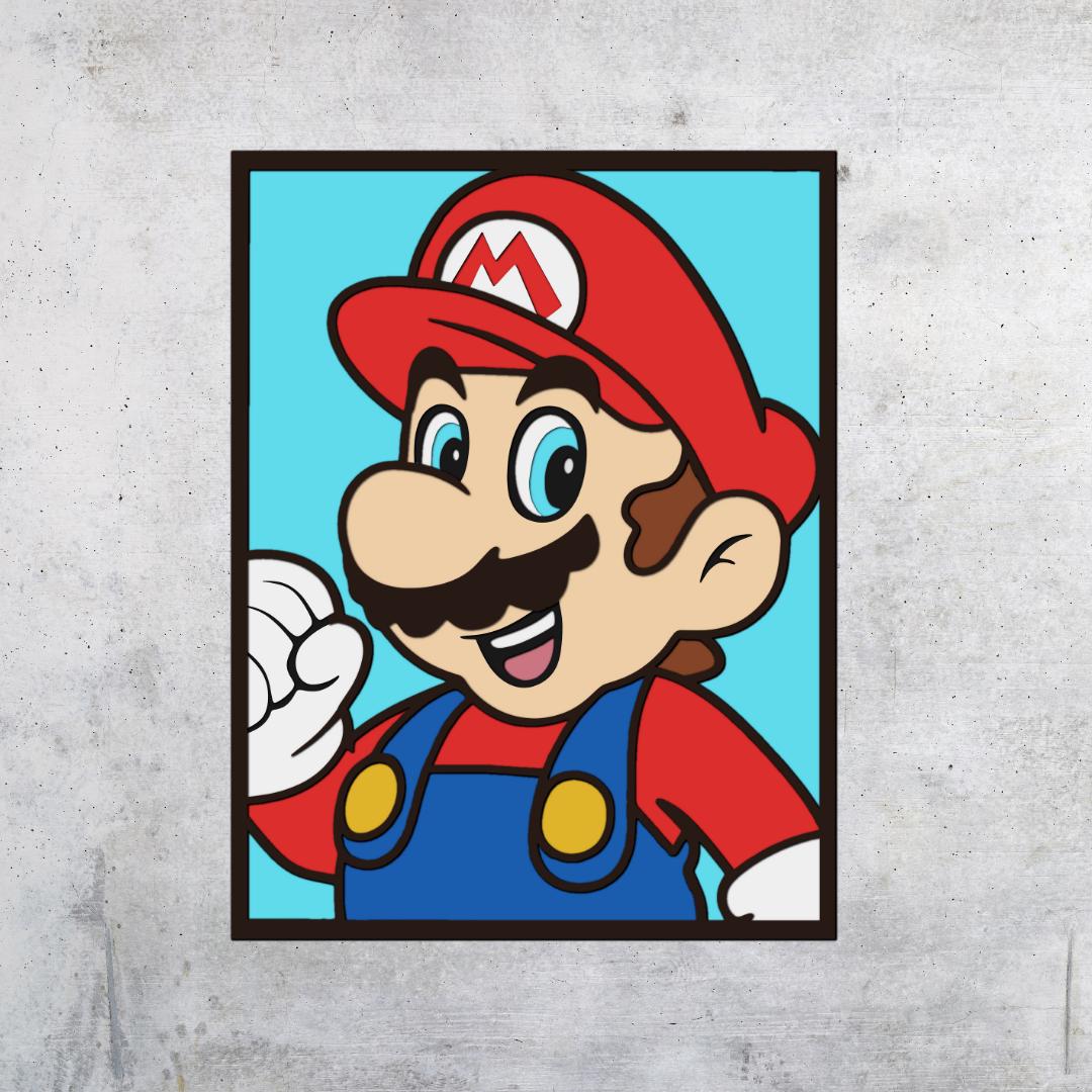 Mario SVG, Layered Design Anime, Laser Cutting Anime, Anime Gift, 3D ...