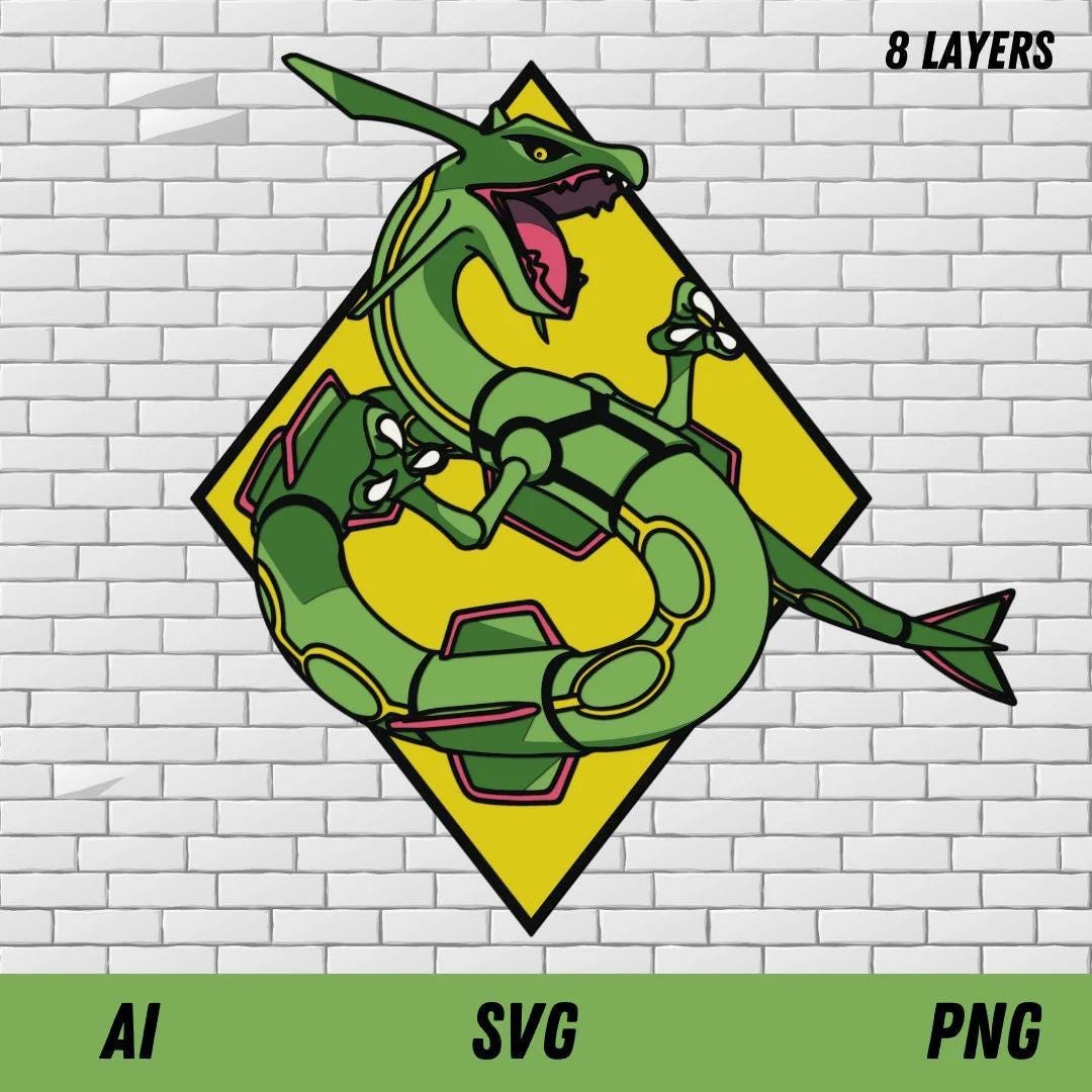 Rayquaza SVG Layered Design Multilayer, Anime Character Cutting File ...