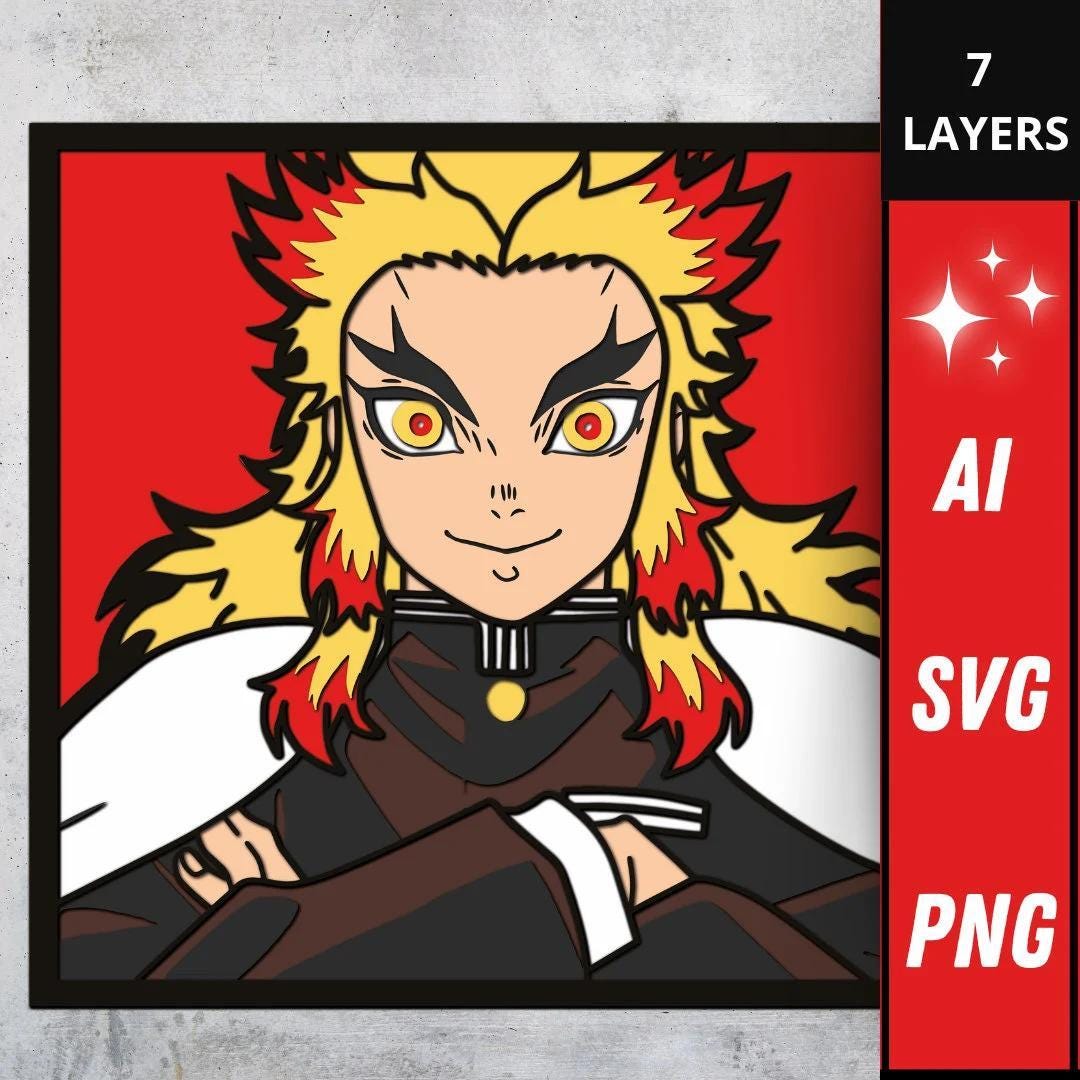 Fire Guy V2 SVG, Plywood Anime Character Cutting File, 3D Vector ...
