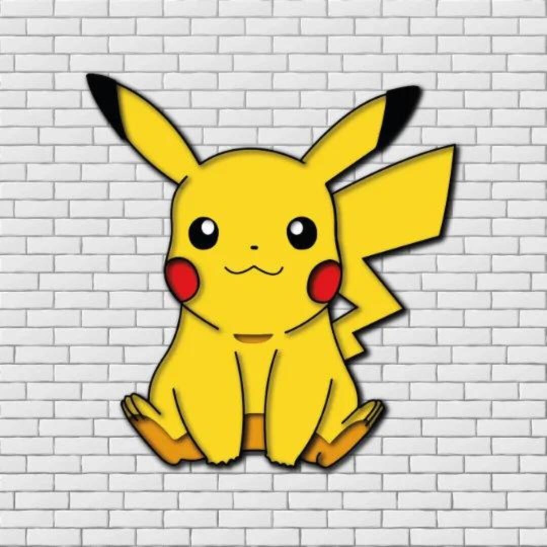 Pikachu Multilayer SVG Layered Design, Plywood Anime Character Cutting ...