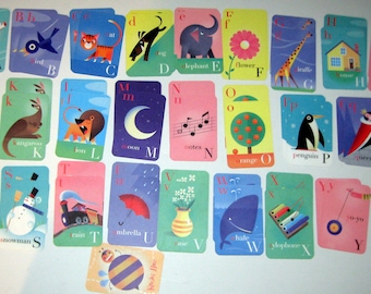 Colorful Alphabet Flash Cards for Scrapbooking Cardmaking | Etsy