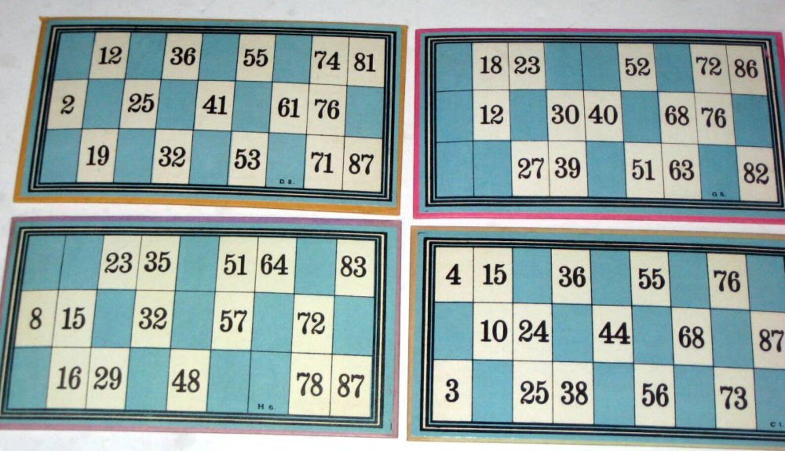 4 Antique Lotto Cards Unusual Color Robin's Egg Blue - Etsy
