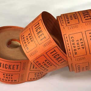 50 Vintage Orange Double Raffle Tickets - Etsy