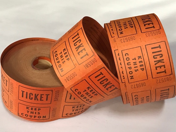50 Vintage Orange Double Raffle Tickets | Etsy