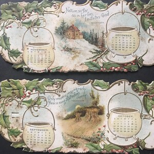 Antique (1902) Die Cut Rustic Bits Calendar - Etsy