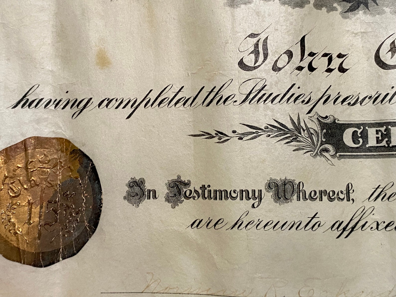Antique (1915) Grammar School Diploma or Certificate - Curtis Bay ...