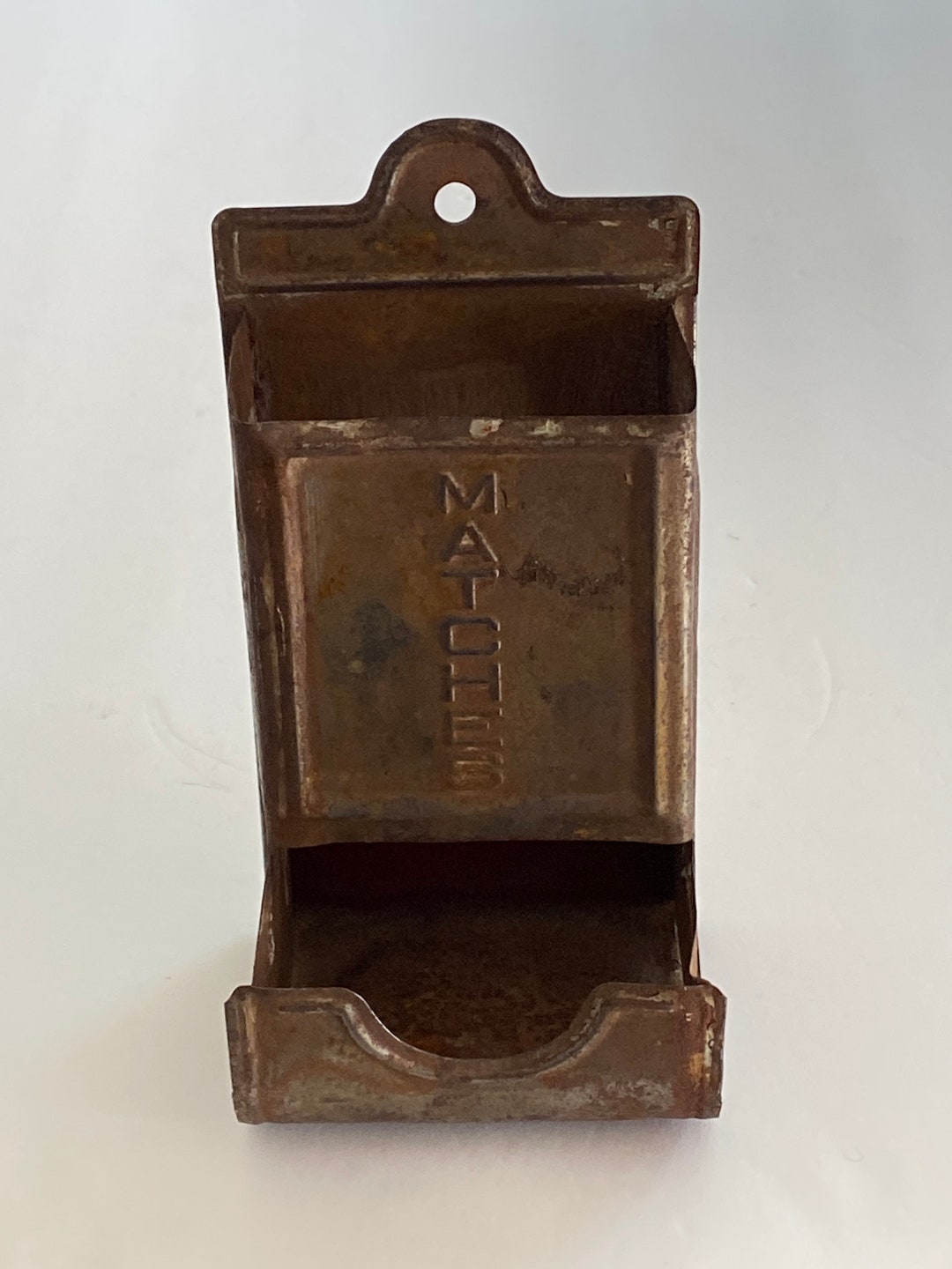 Vintage Rusty Tin Wall Match Holder for Repurposing or Painting - Etsy