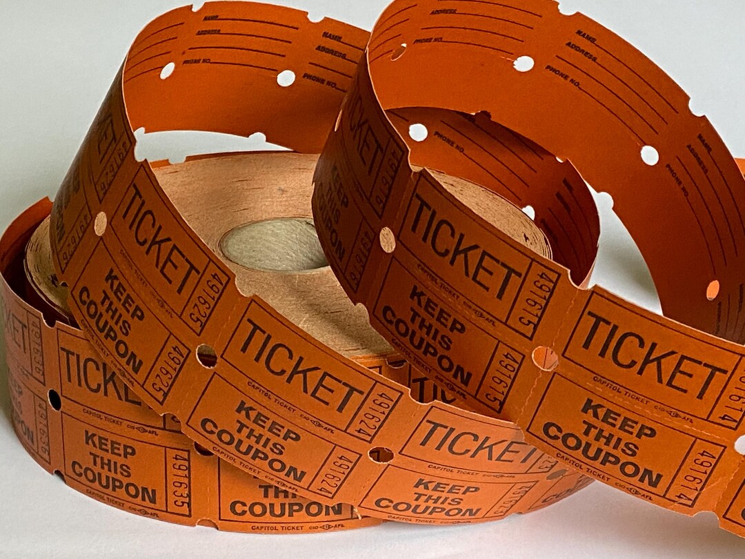 50 Vintage Orange Double Raffle Tickets - Etsy