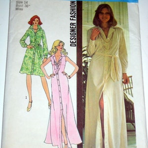 Vintage (1975) Simplicity Sewing Pattern - Shirtwaist Dress - for ...