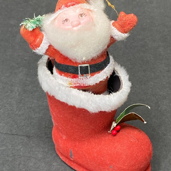 Flocked Santa - Etsy