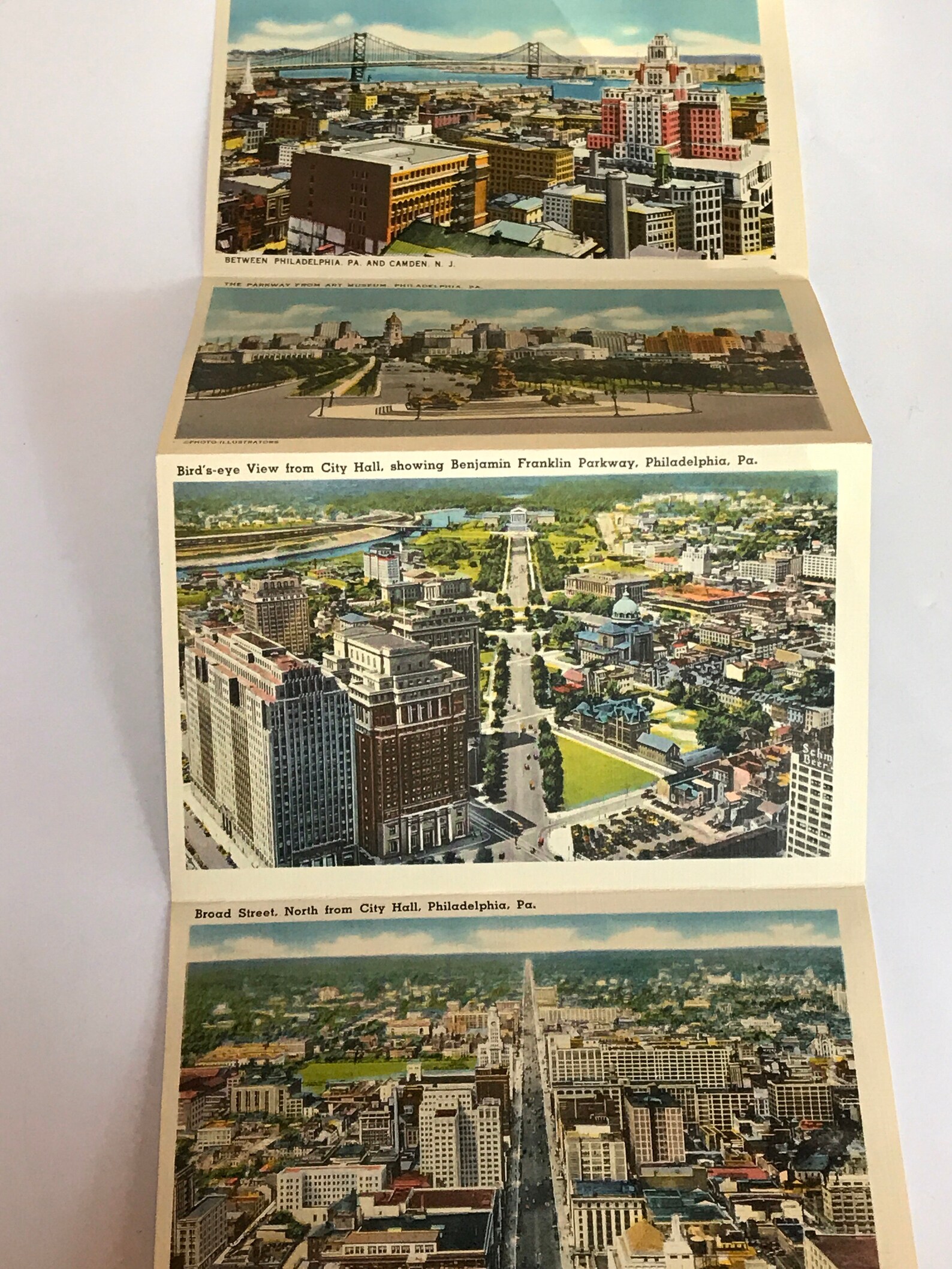 Vintage 1940s Souvenir Postcard Folder Booklet Philadelphia | Etsy