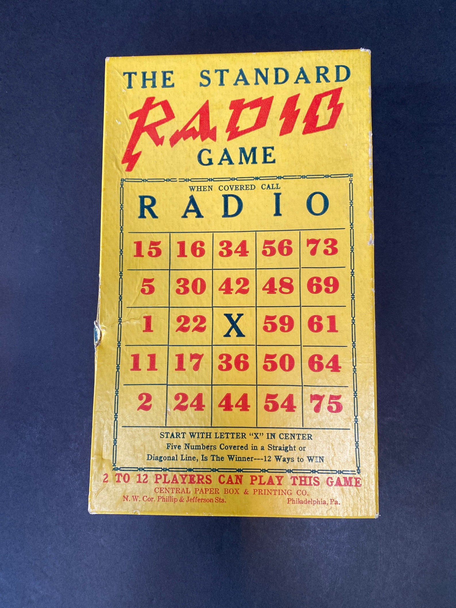 Complete Antique 1920s Bingo Like Game Radio Game 12 Game - Etsy