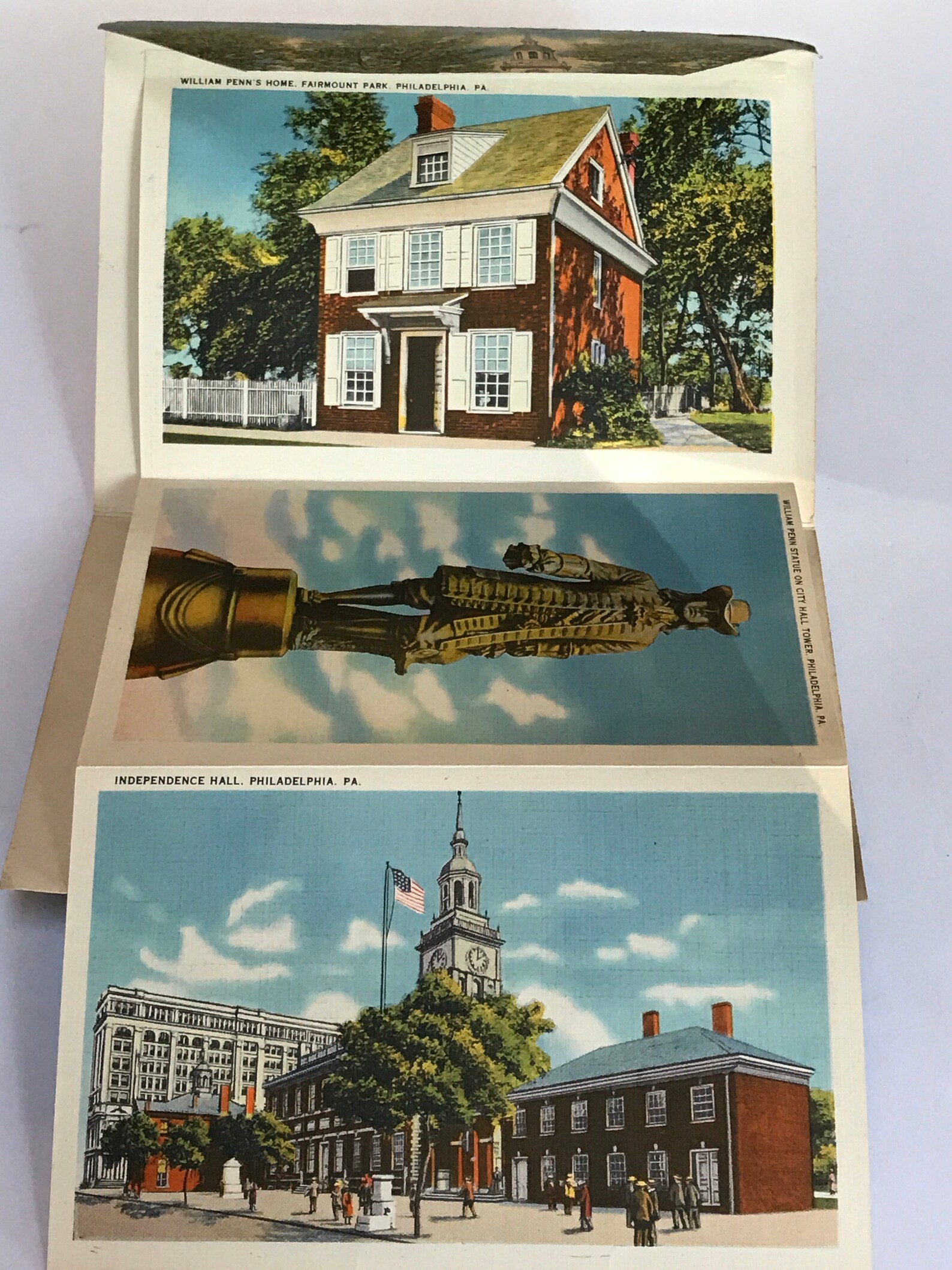 Vintage 1940s Souvenir Postcard Folder Booklet Philadelphia | Etsy