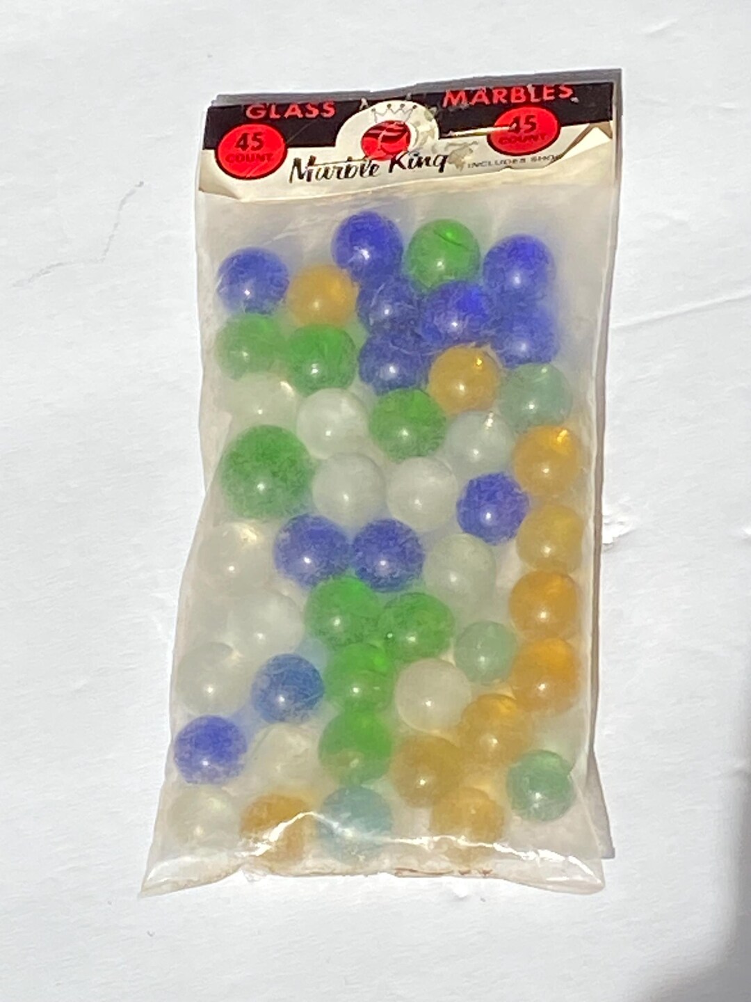 Vintage 1950s) Bag of Marble King Clear Glass Marbles - 45 Marbles ...