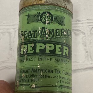 Antique Civil War Era Great American Tea Company Spice Tin - Pepper Tin ...
