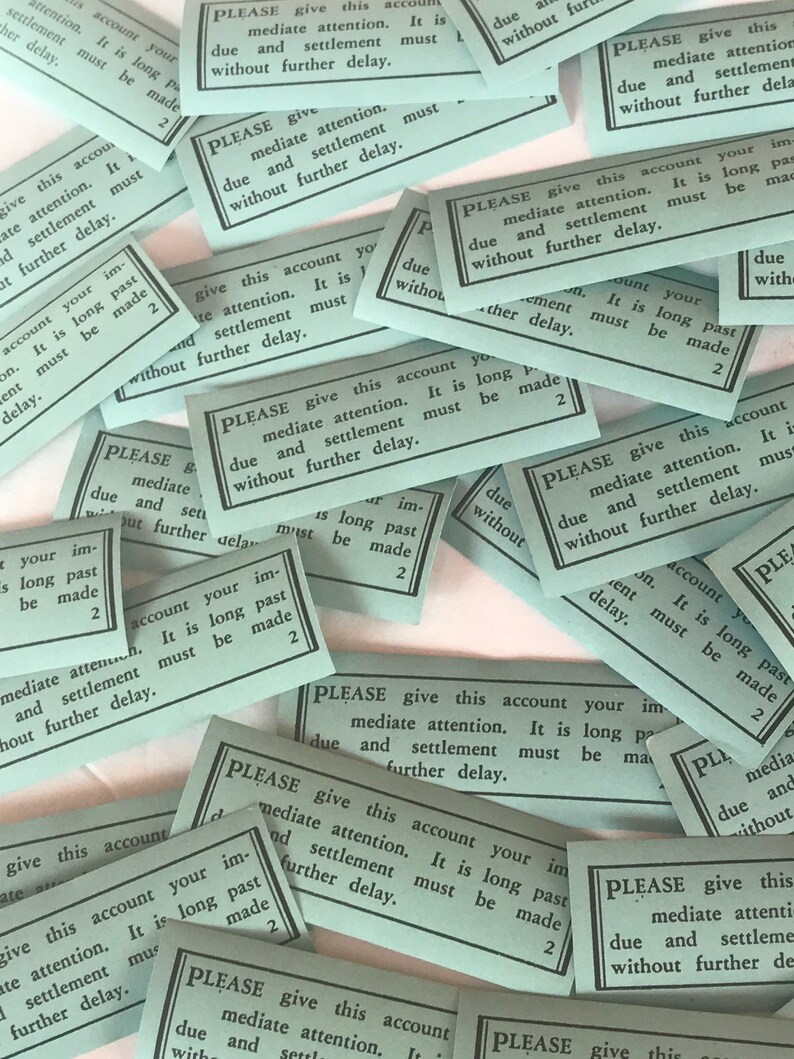 30 Vintage Invoice Labels Stickers Labels for Past Due | Etsy