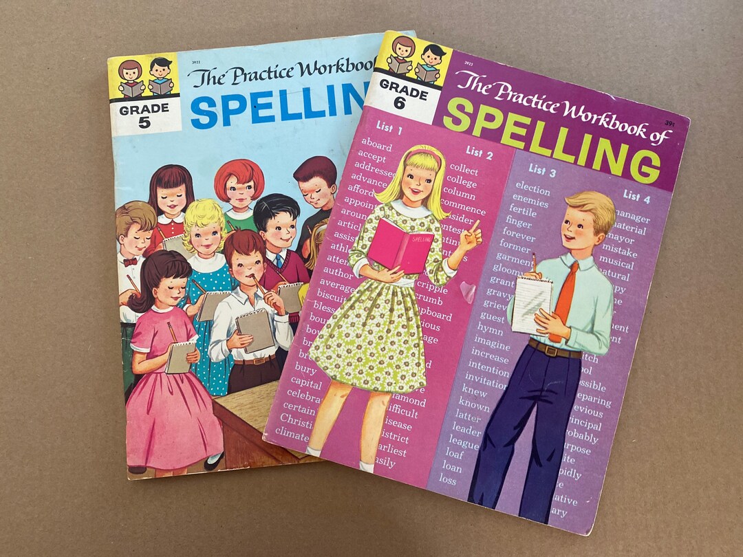 2 Vintage (1963) Spelling Workbooks - Grades 5 and 6 - Etsy