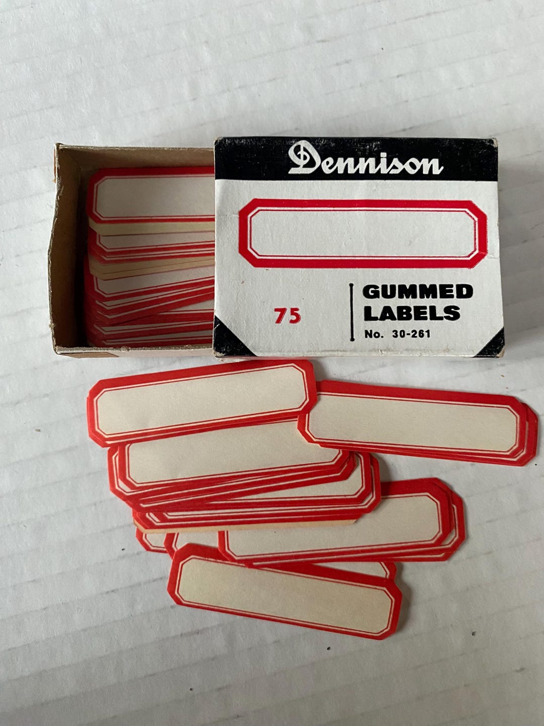 Box of 58 Vintage Dennison Gummed Labels (#30-261) for Journals ...