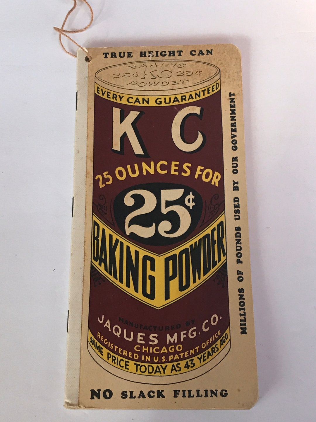 Vintage (1938) Unused KC Baking Powder Notebook - "grocer's Want Book ...