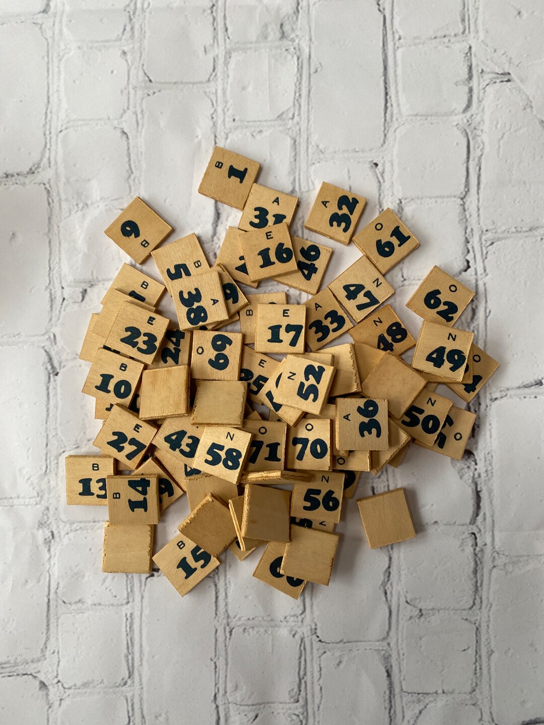 Vintage 1930s Square Wood Beano Numbers for Repurposing , Scrapbooking ...