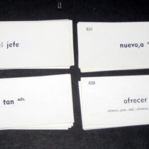 50 Vintage Spanish Vocabulary Cards - Flash Cards - for Altered Art ...