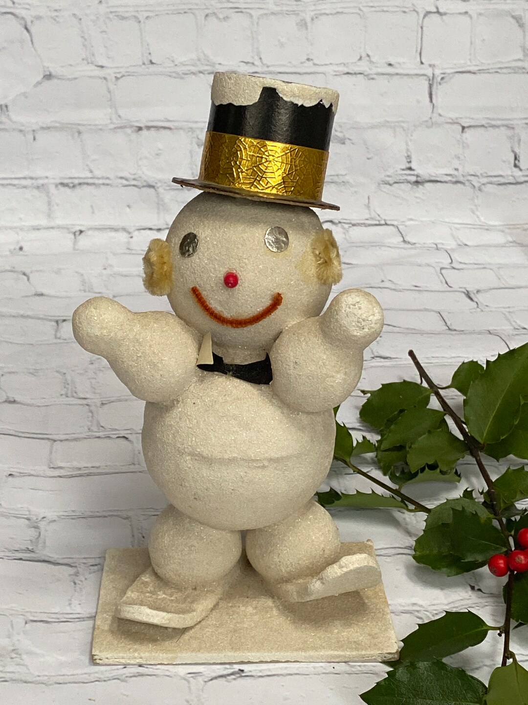 Vintage (1950s) Snowman on Skis - Made in Japan - Etsy