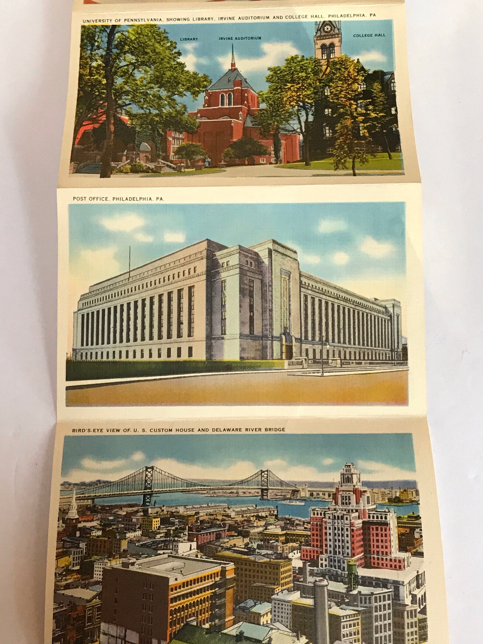 Vintage 1940s Souvenir Postcard Folder Booklet Philadelphia - Etsy