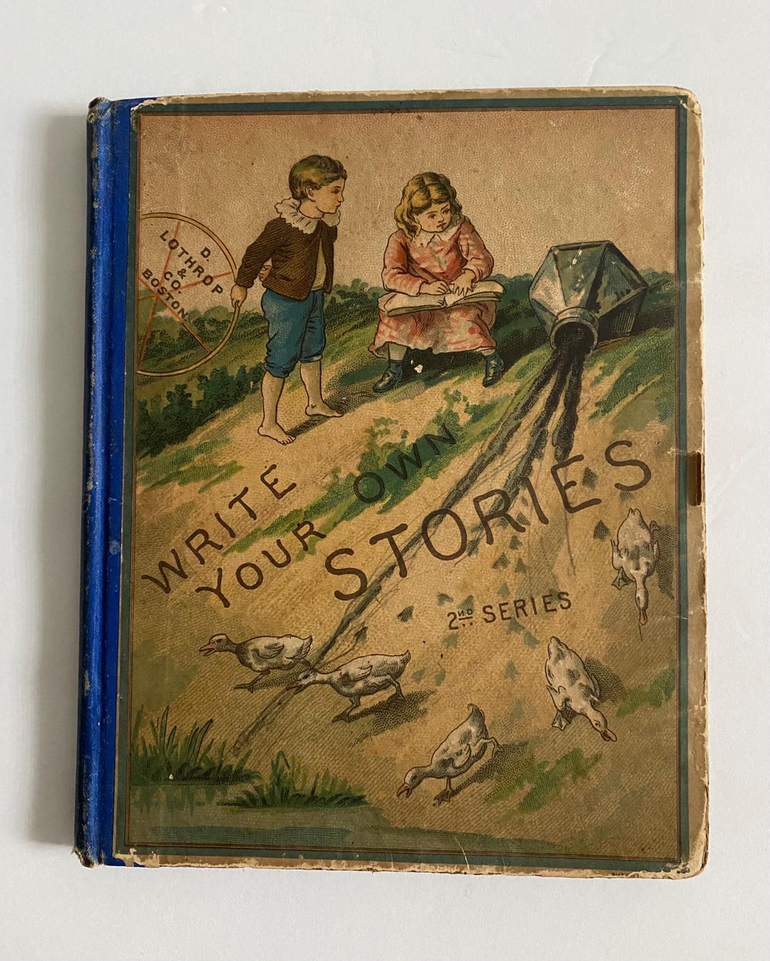 Antique (1880) Children’s Writing Book - Write You Own Stories, Thirty ...