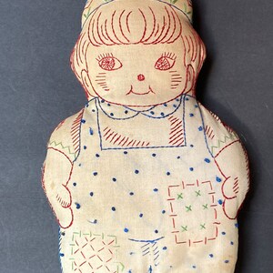 2 Vintage Hand Embroidered Stuffed Twin Dolls - Etsy