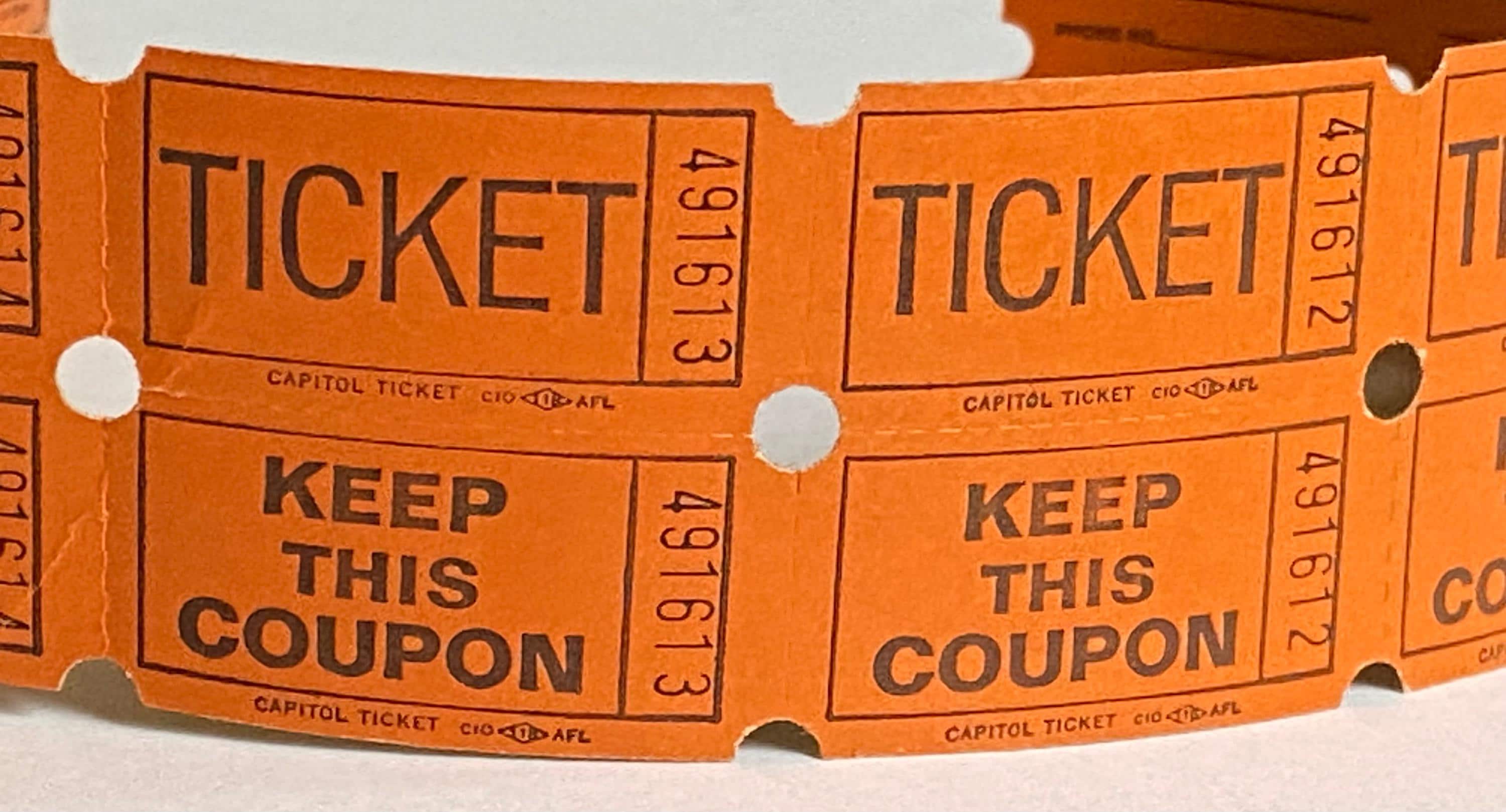 50 Vintage Orange Double Raffle Tickets - Etsy