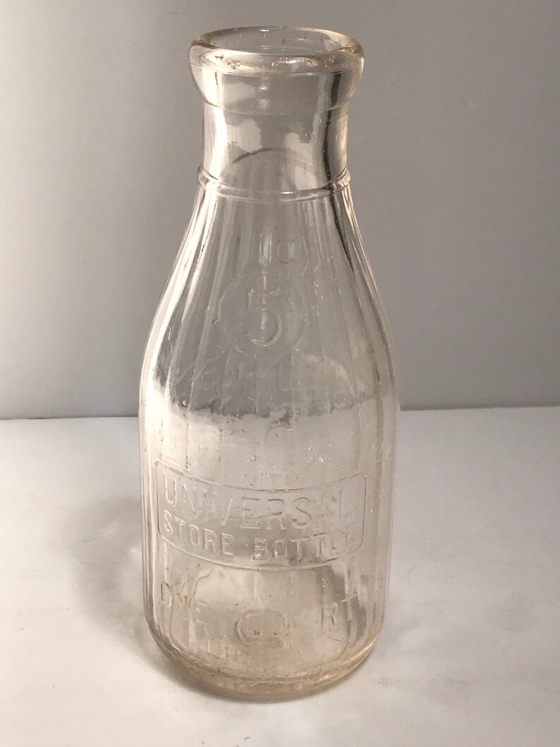 Vintage (1940s) Universal Store Bottle for Kitchen Decor, Repurposing ...