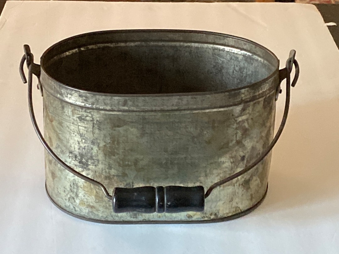Vintage (1930s) Lunch Pail Bucket With Bale Handle, No Top for ...