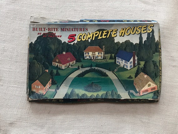 Vintage 1940s Built Rite Miniatures 5 Complete Houses - Etsy