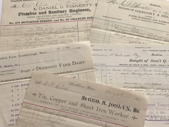 Paper Art & Collectibles ephemera receipts Assorted Antique receipts ...