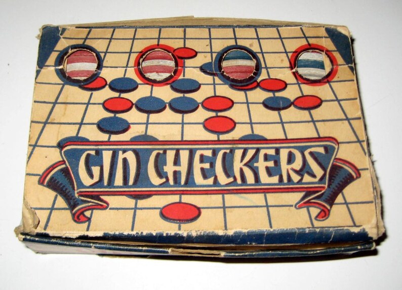 Vintage 1943 Game Gin Checkers for Playing Collecting or | Etsy
