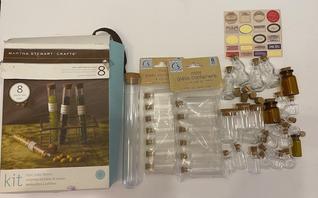 Lot of Test Tubes and Tiny Bottles for Crafting - 8 Martha Stewart Test ...