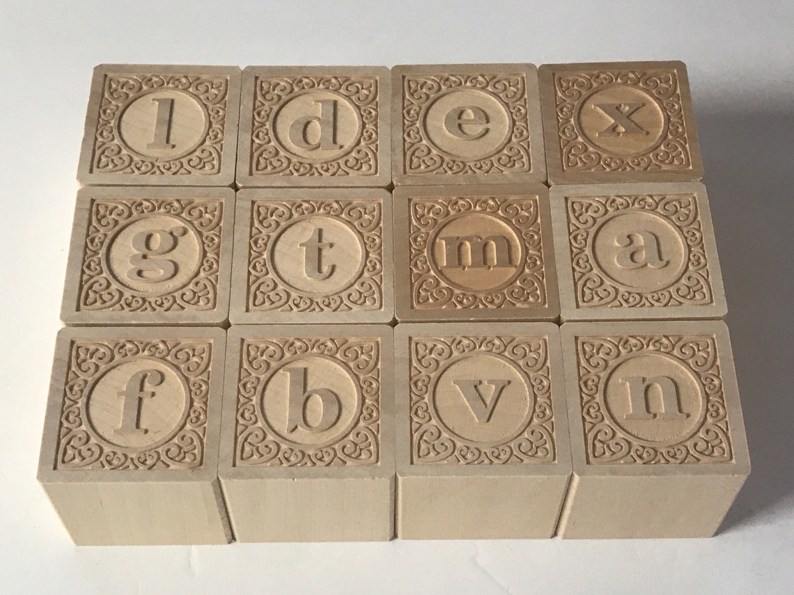 12 Unfinished Lower Case Alphabet Blocks | Etsy