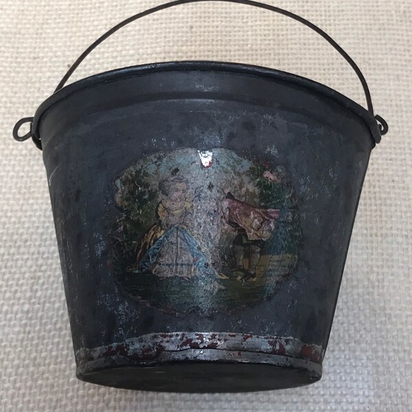 Antique Tin Pail - Etsy