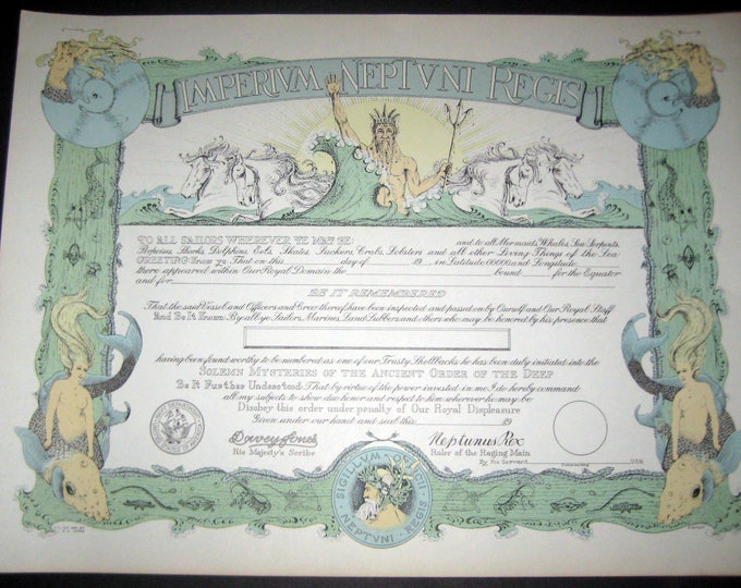 Vintage Blank Naval Certificate - Imperium Neptuni Regis - Etsy