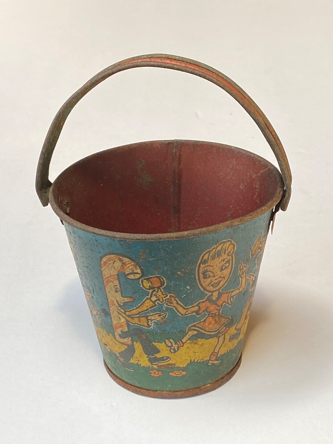 Vintage Small Lithographed Tin Sand Pail - Etsy