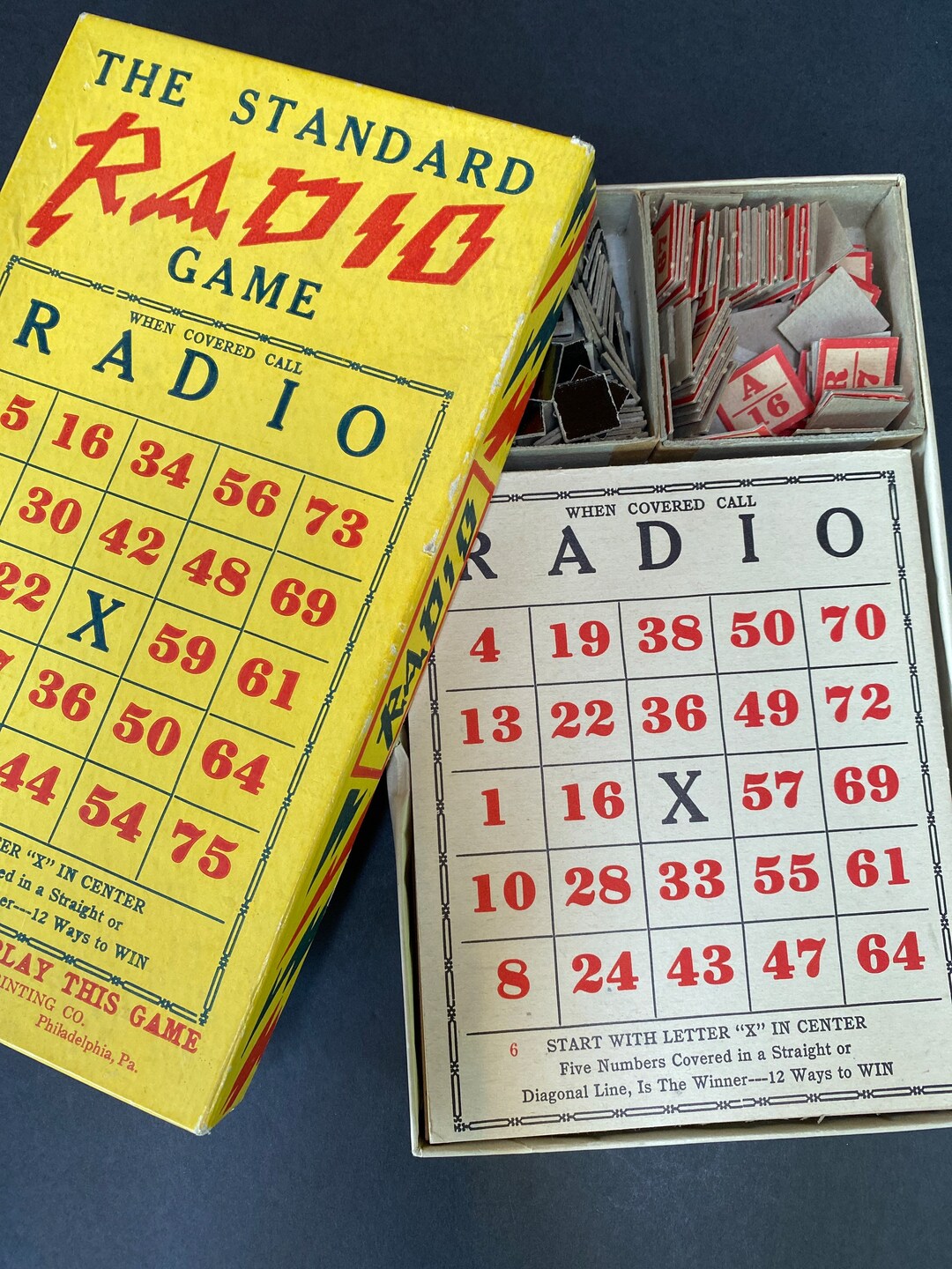 Complete Antique (1920s) Bingo Like Game- Radio Game - 12 Game Cards ...