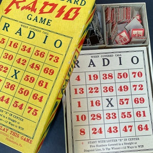 Complete Antique (1920s) Bingo Like Game- Radio Game - 12 Game Cards ...