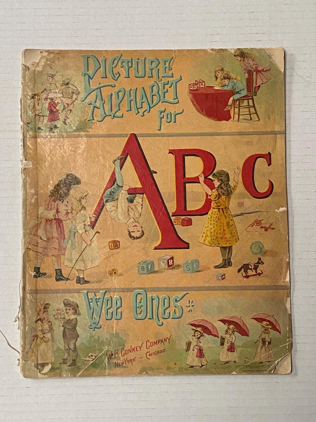 Antique (1896) Children's Alphabet Book - Picture Alphabet for ABC Wee ...