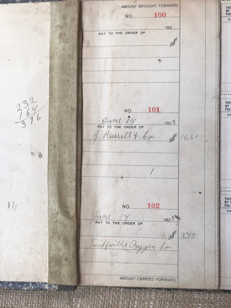 Antique (1920s) Large Company or Business Bank Check Book and Register ...