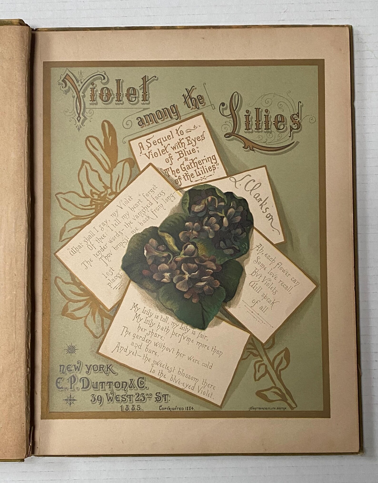 Antique (1885) Book - Violet Among the Lilies, L. Clarkson - Beautuful ...