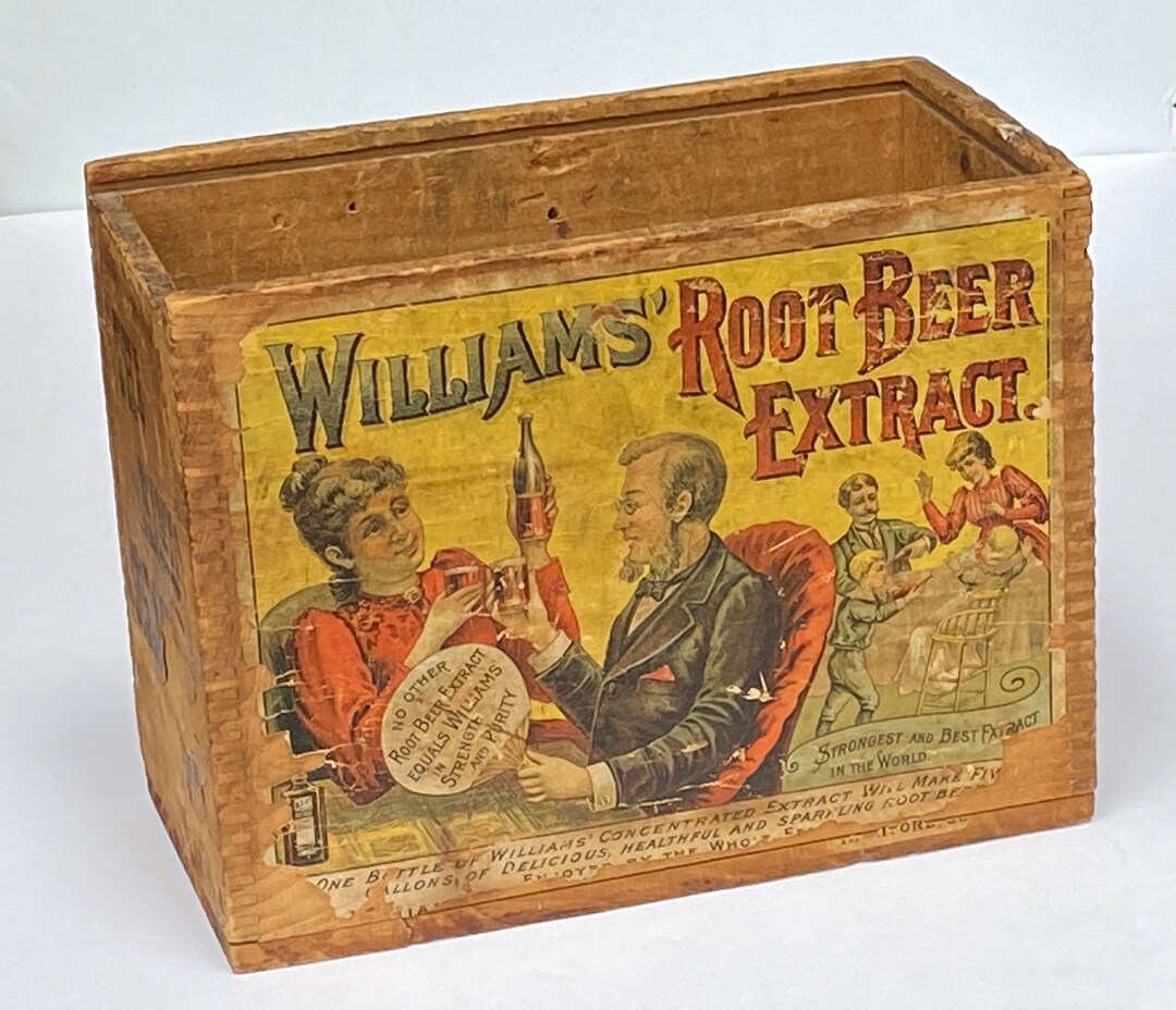 Abtique (1880s-1900) Wooden Store Display Box for William’s Root Beer ...