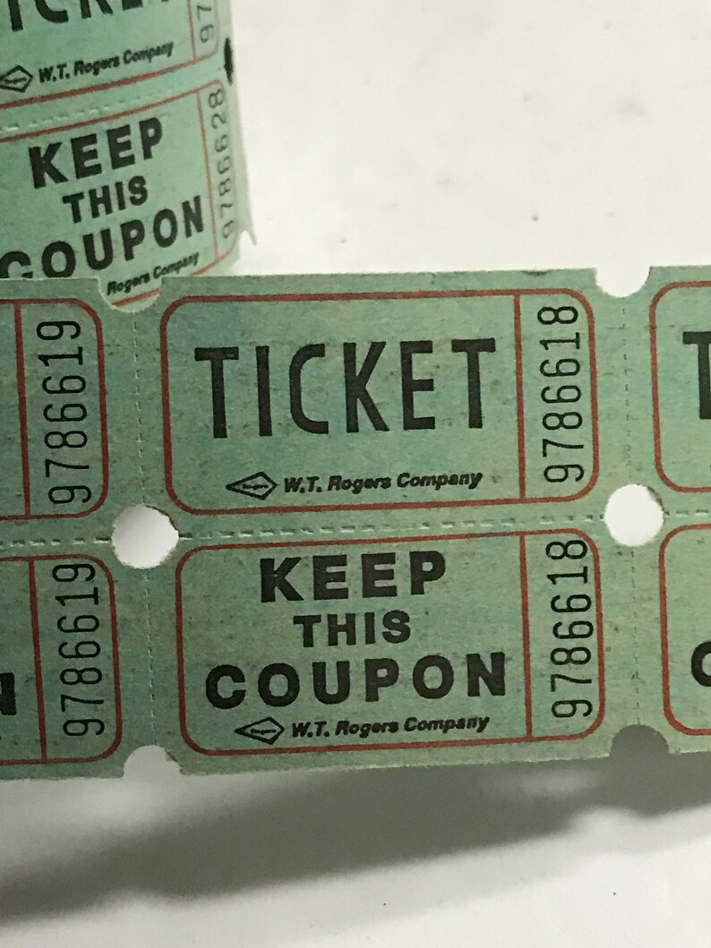 50 Vintage Green Double Raffle Tickets - Etsy